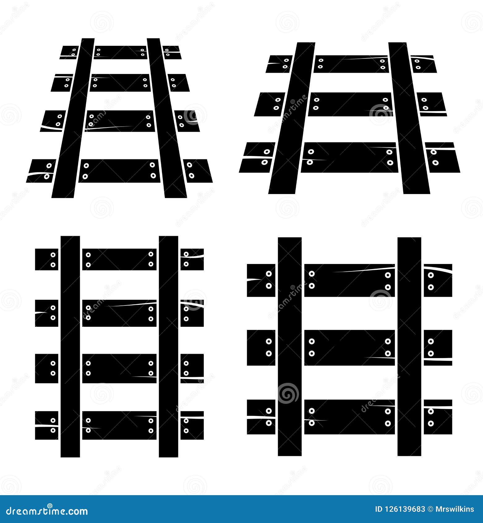 Old Train Tracks Icon Vector Stock Illustration - Illustration of ...