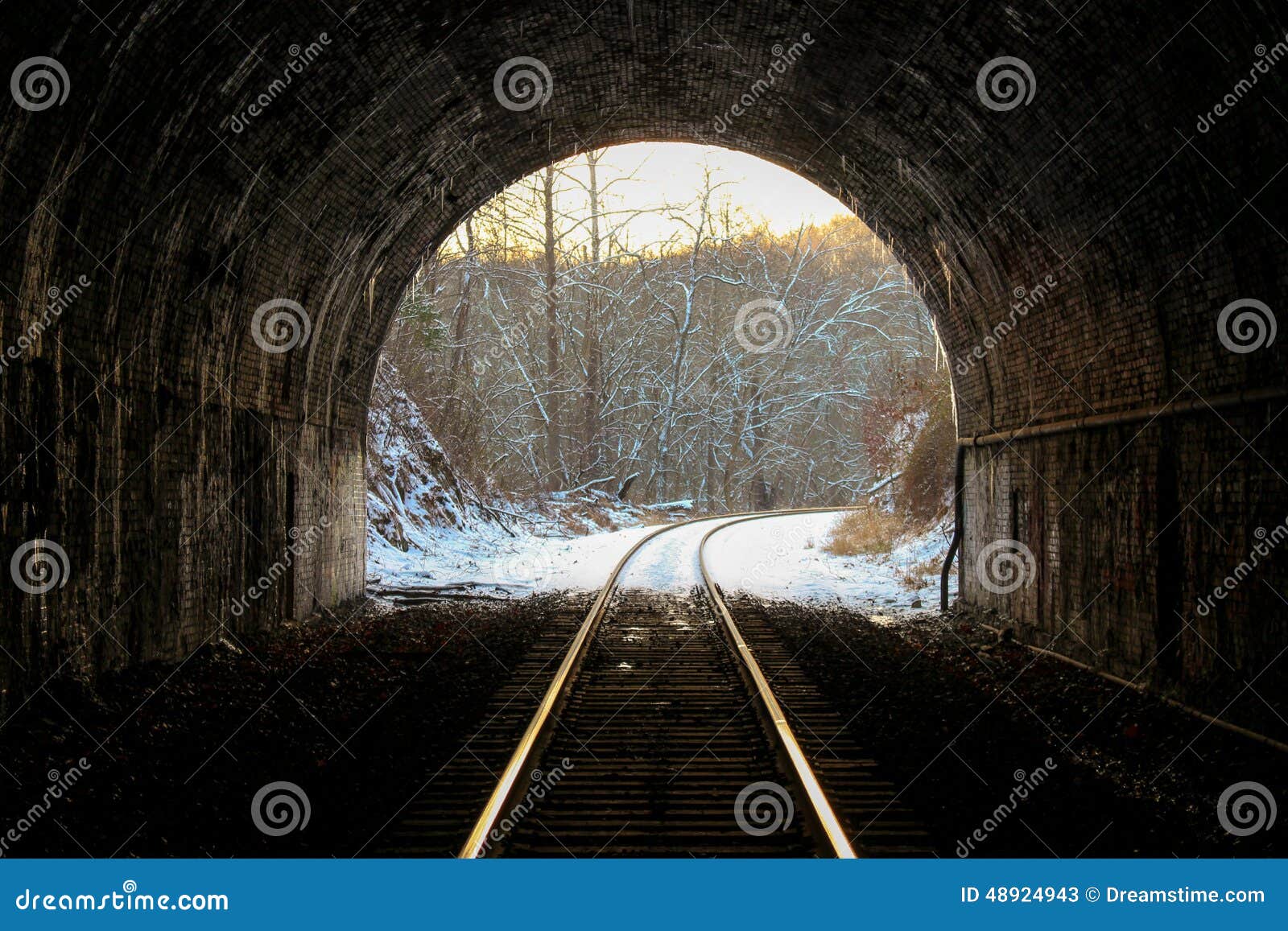 Old Train Tunnel stock image. Image of ties, inside, tunnel - 48924943