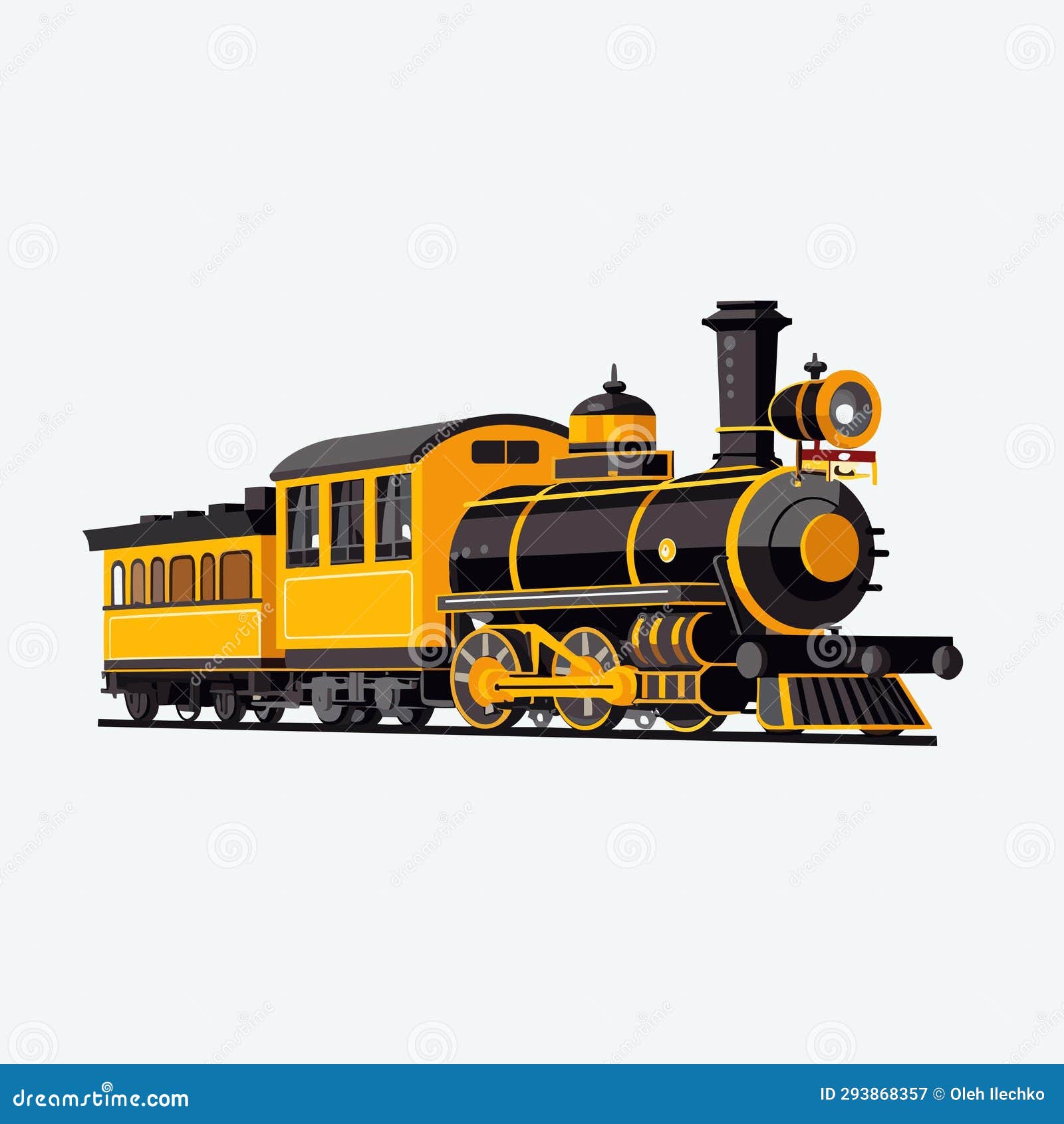 Old Train Vector Flat Minimalistic Isolated Illustration Stock Vector ...