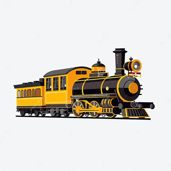 Old Train Vector Flat Minimalistic Isolated Illustration Stock Vector ...