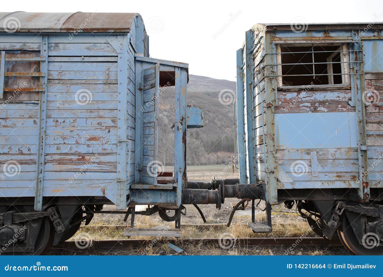 Old Train Wagons in an Abandoned Station Stock Photo - Image of ...