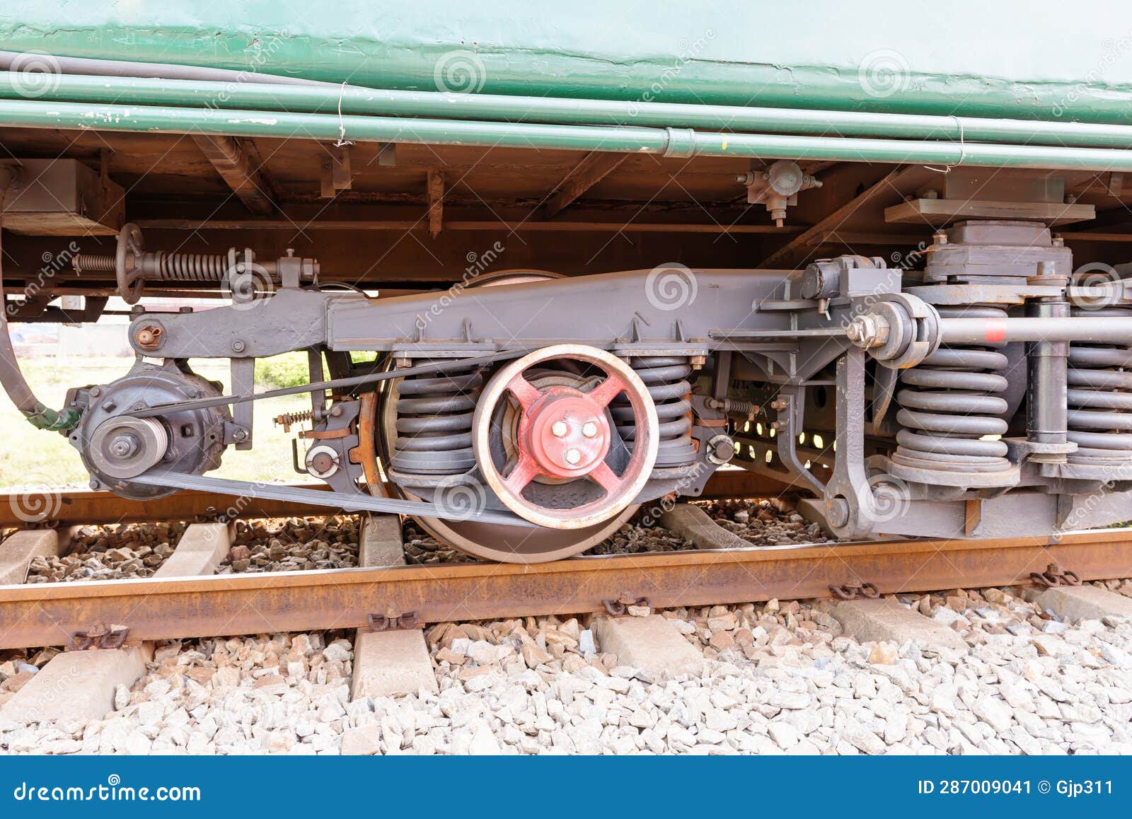 Old train wheel on a track stock image. Image of motion - 287009041