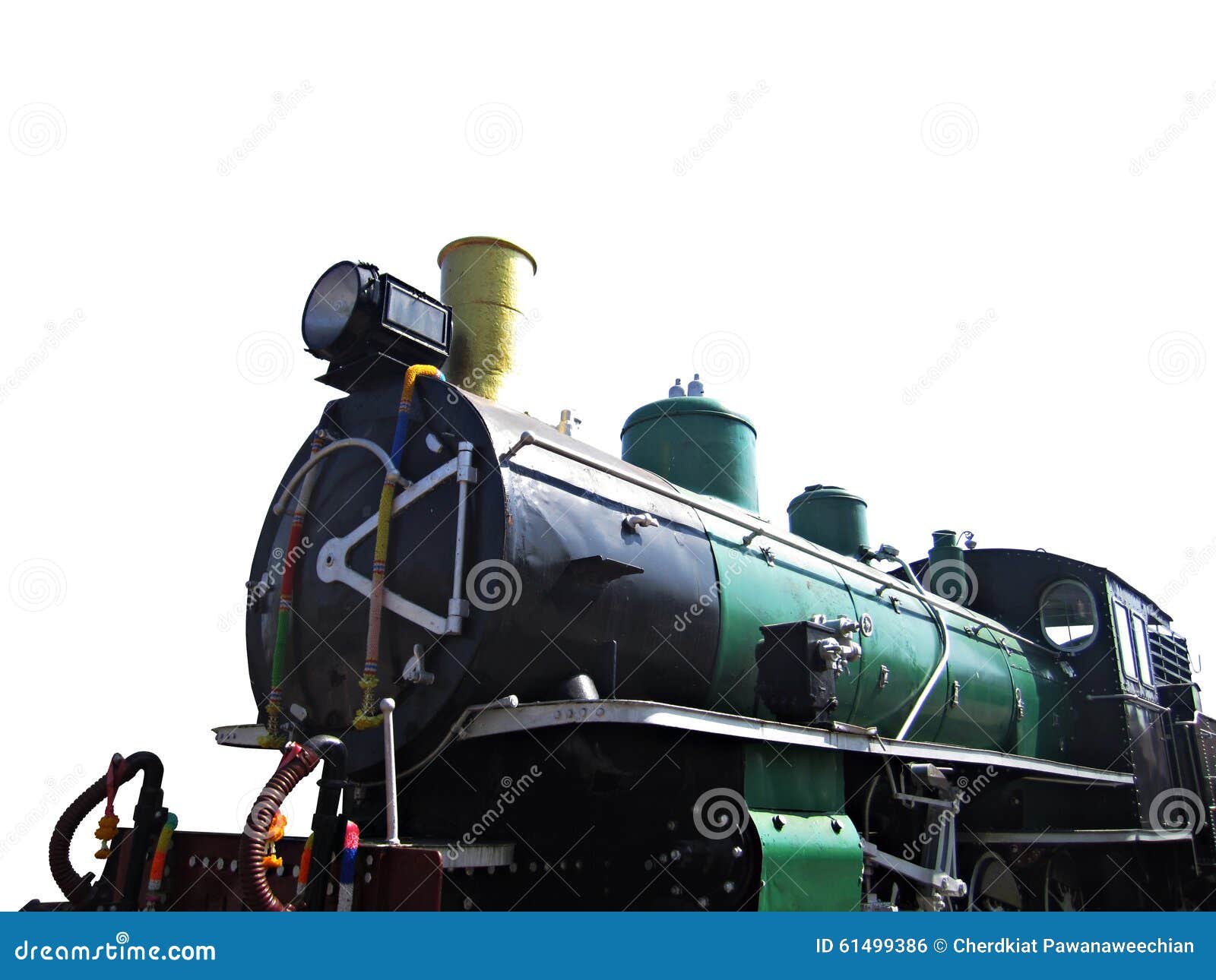 Old Train on White Background Stock Photo - Image of carriage, black ...