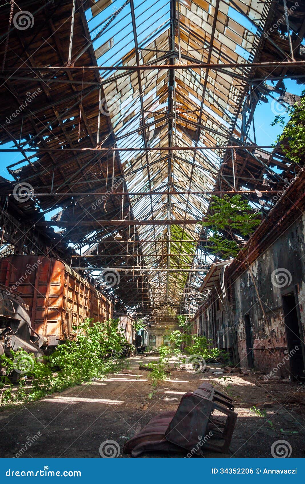 Old Trains at Abandoned Train Depot Stock Photo - Image of cargo ...