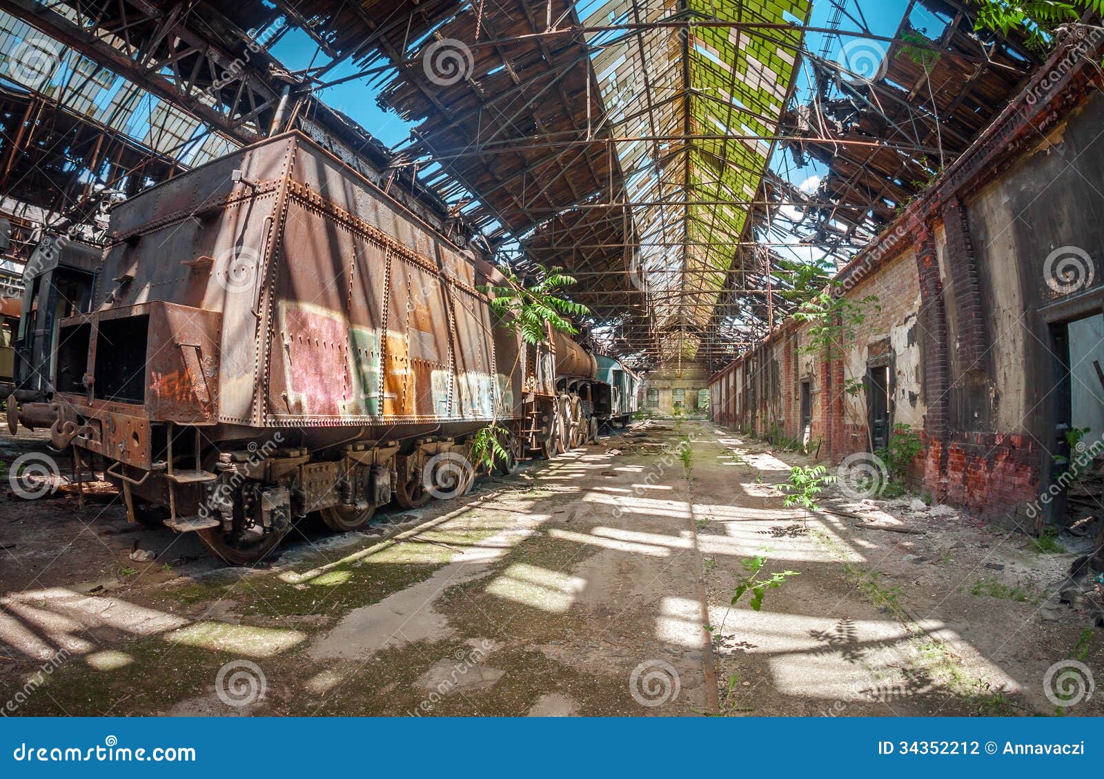 Old Trains At Abandoned Train Depot Royalty-Free Stock Image ...