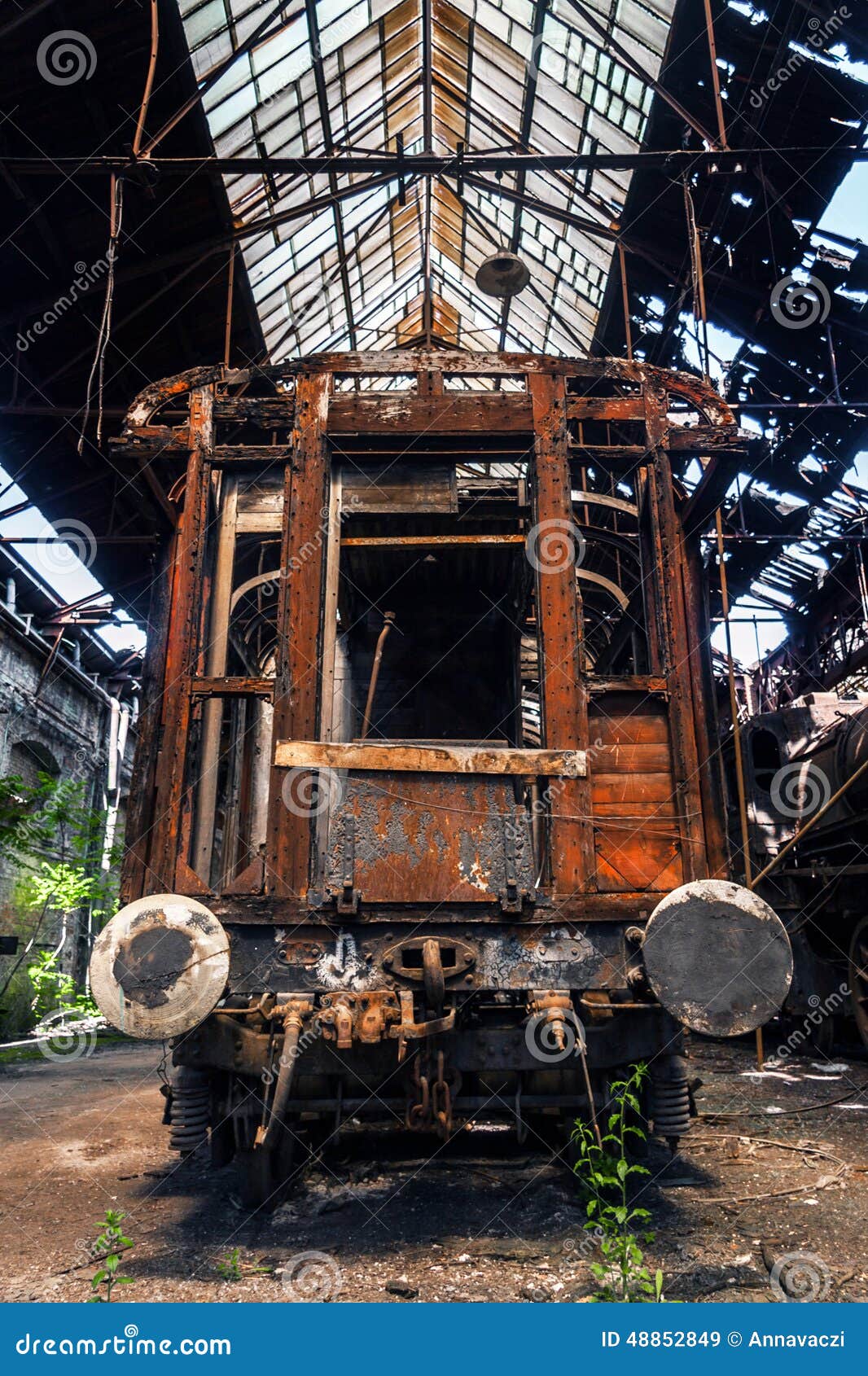 Old Trains at Abandoned Train Depot Stock Image - Image of building ...