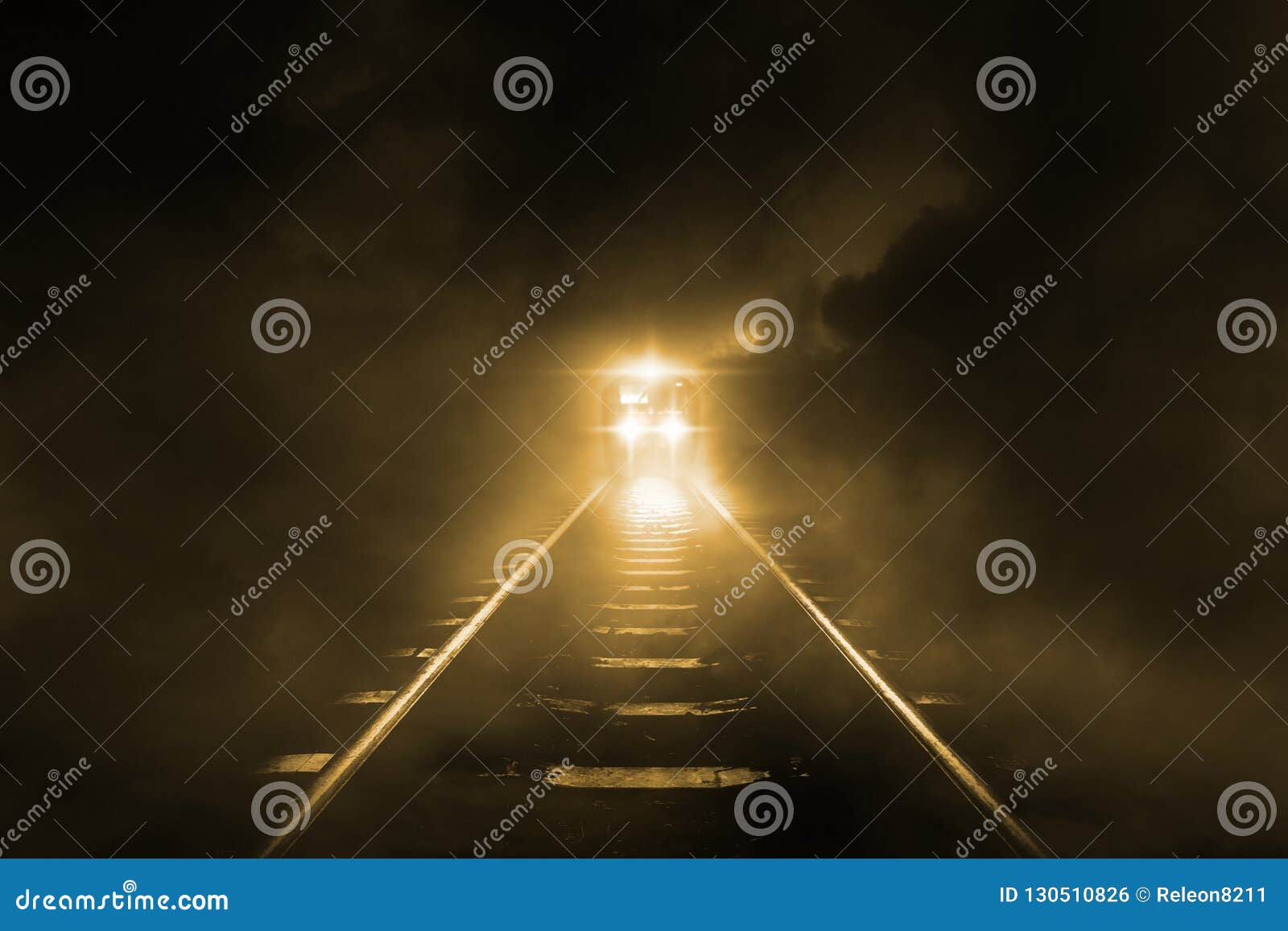 Old Trains Run through at Night Stock Photo - Image of danger, travel ...
