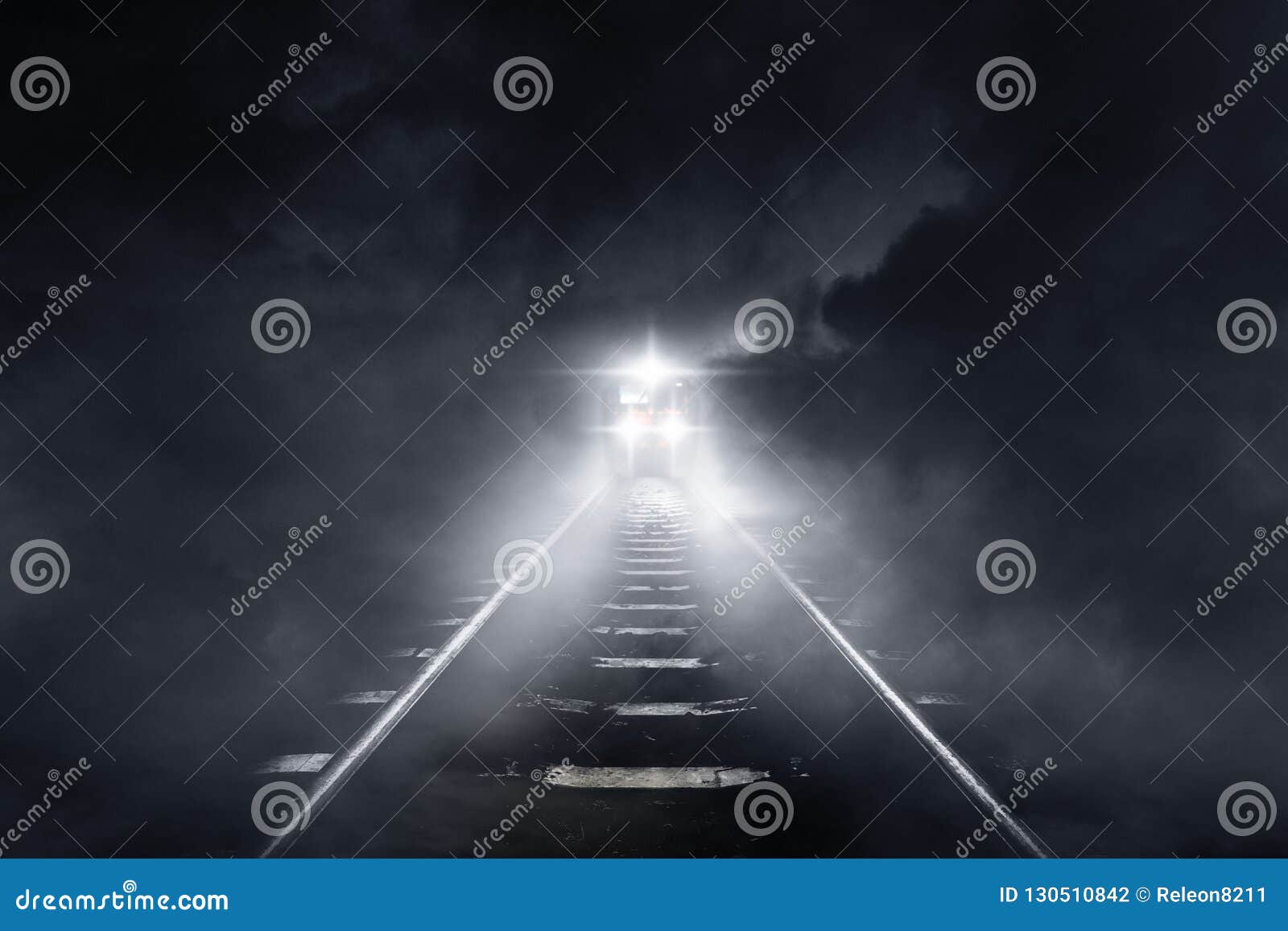 Old Trains Run through at Night Stock Photo - Image of line, track ...