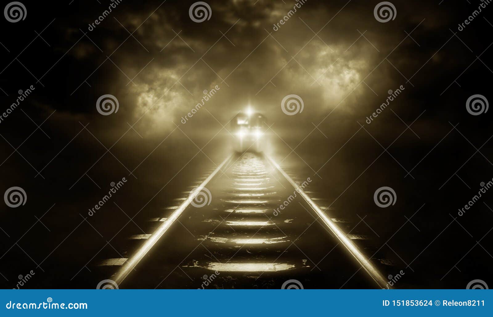 Old Trains Run through at Night Stock Photo - Image of railroad, travel ...