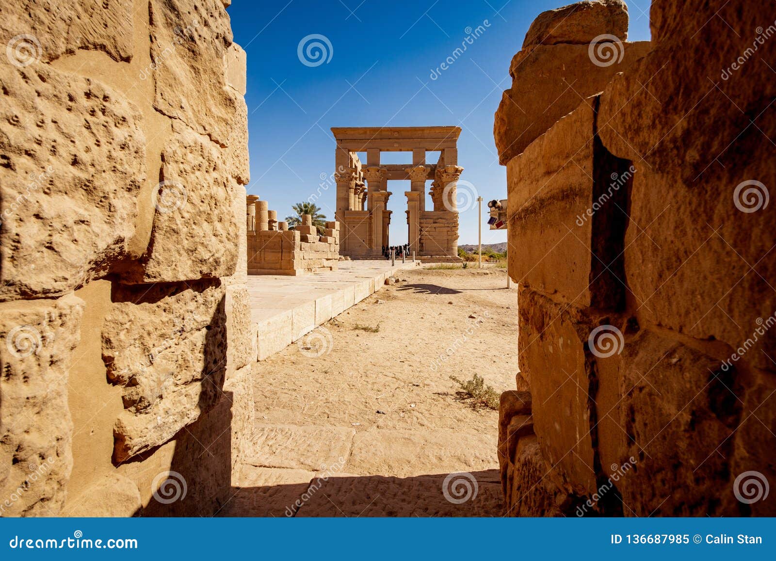 The Old Trajan Kiosk at Philae Temple in Aswan Egypt Stock Image ...