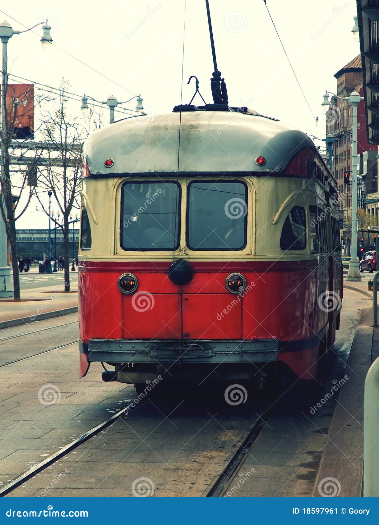 Old Tram stock image. Image of technology, rear, steel - 18597961