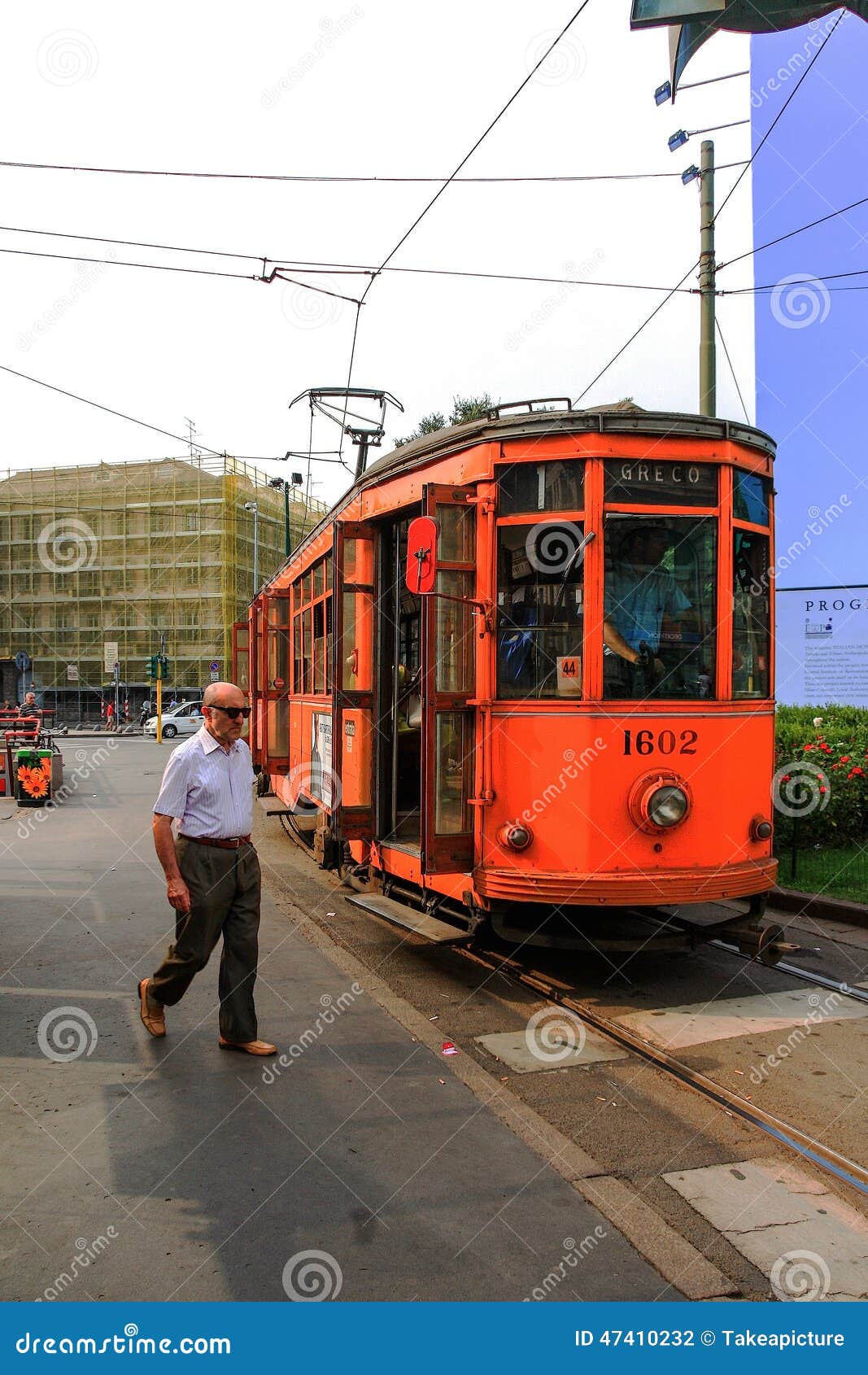 Old Tram in Milan Italy editorial photography. Image of italian - 47410232