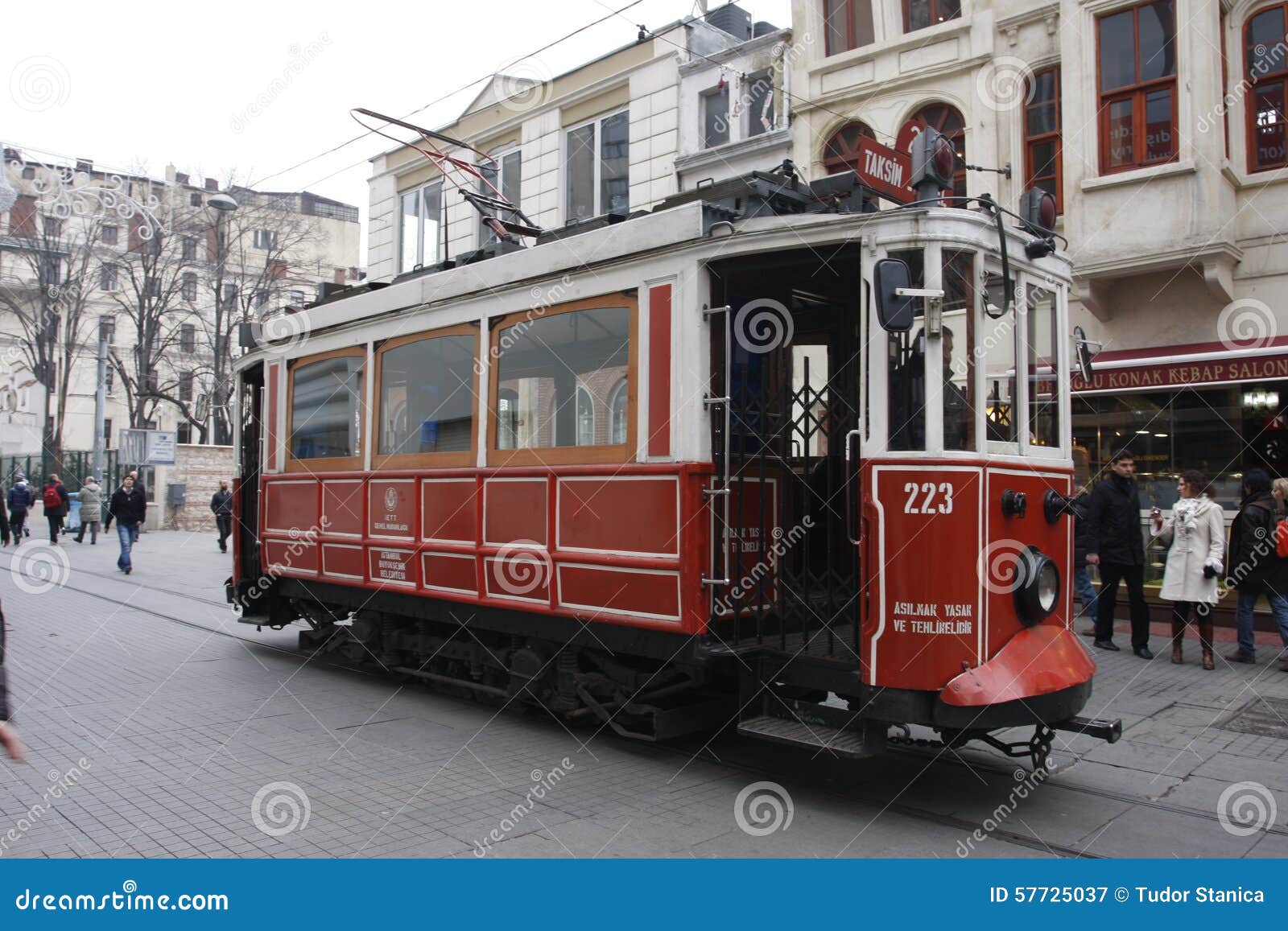 Old Tram in Taksim Square Istanbul Editorial Photography - Image of ...