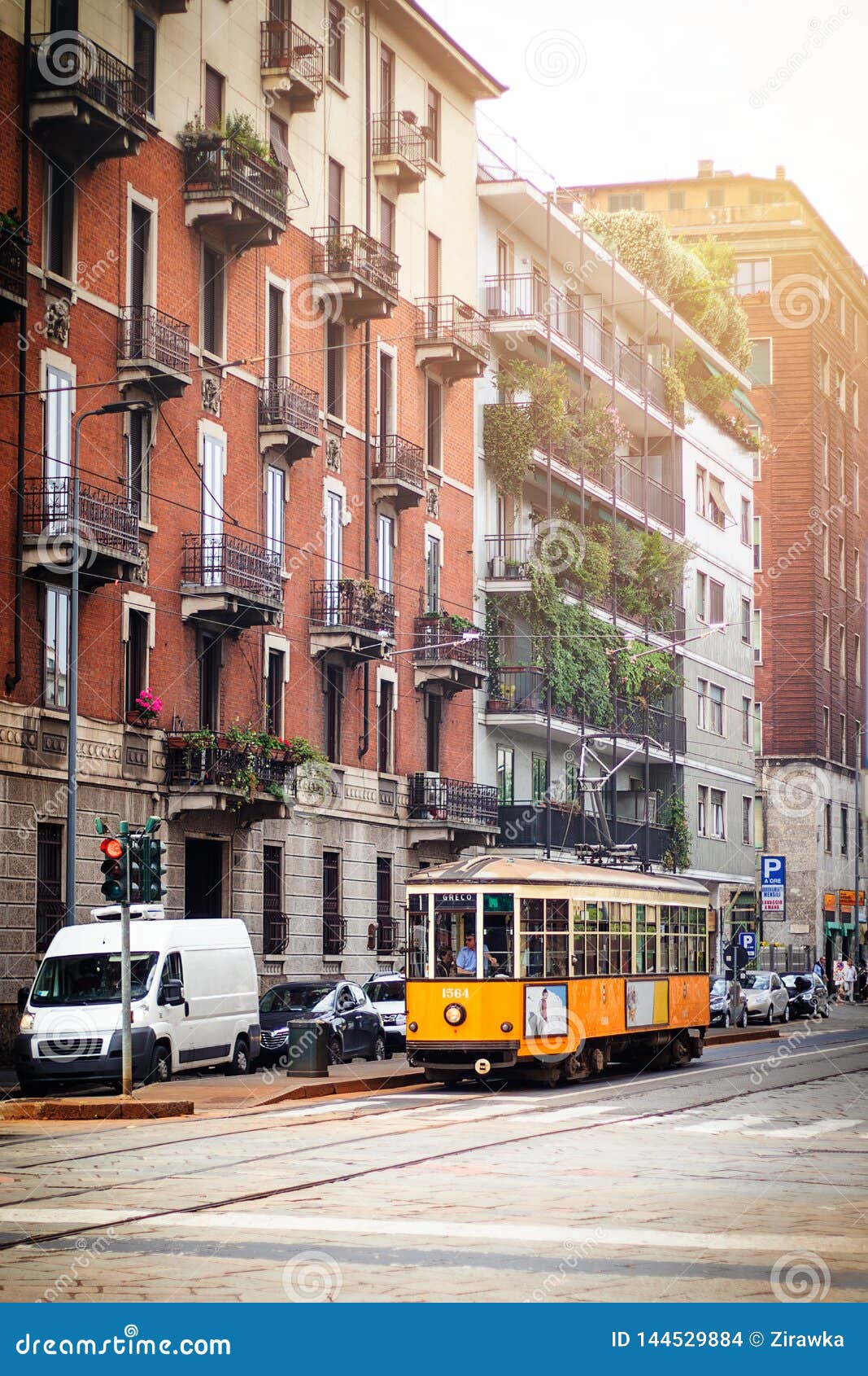 Old Tram in Tiny Streets of Milano Editorial Stock Image - Image of ...