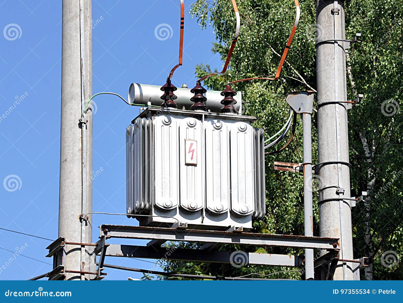 Old Transformer High Voltage Stock Photo - Image of work, voltage: 97355534