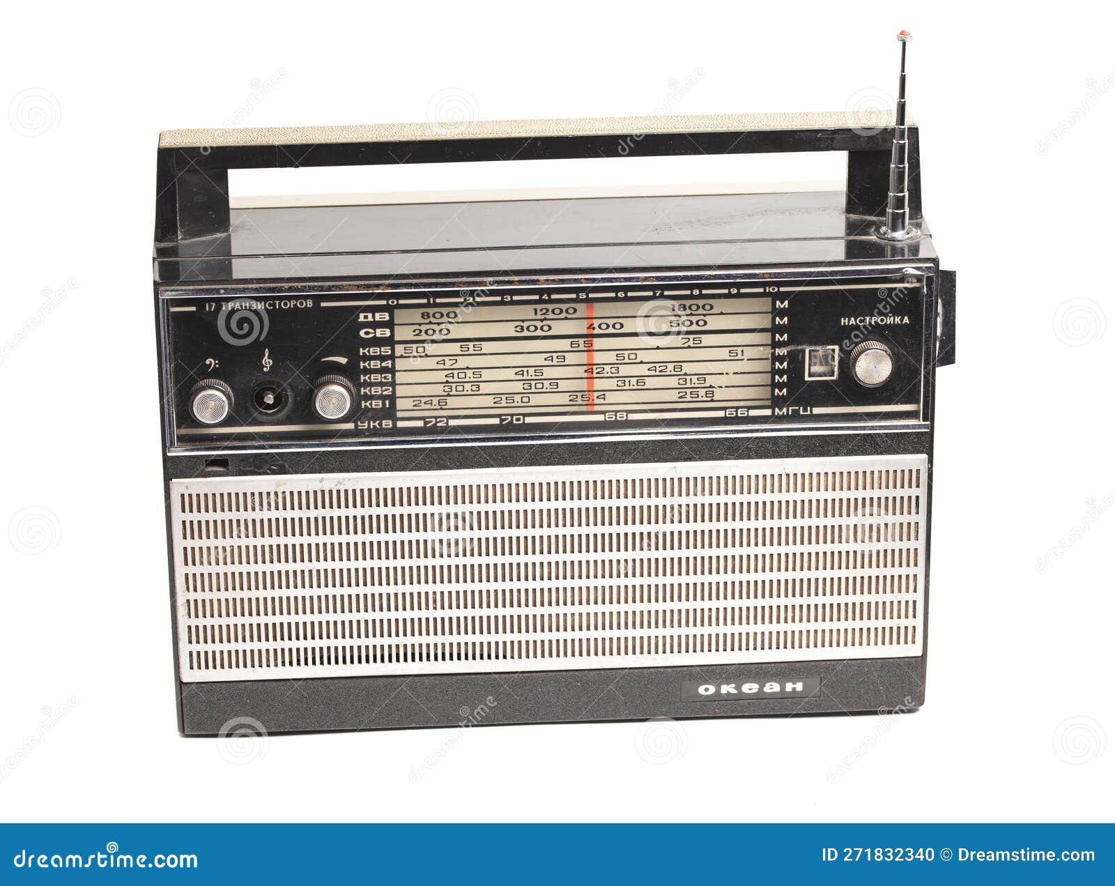 Old Transistor Radio Isolated on White. Stock Photo - Image of dial ...