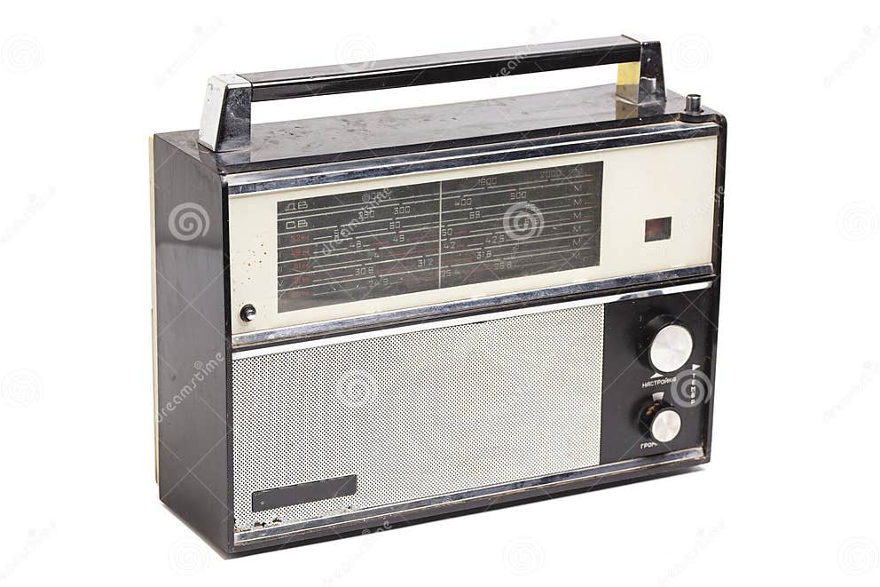 Old Transistor Radio Isolated on White Stock Photo - Image of ...