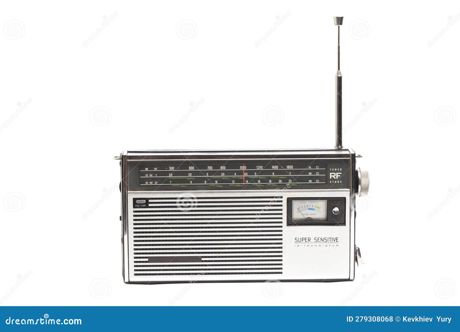 Old Transistor Radio Isolated on White. Stock Photo - Image of ...