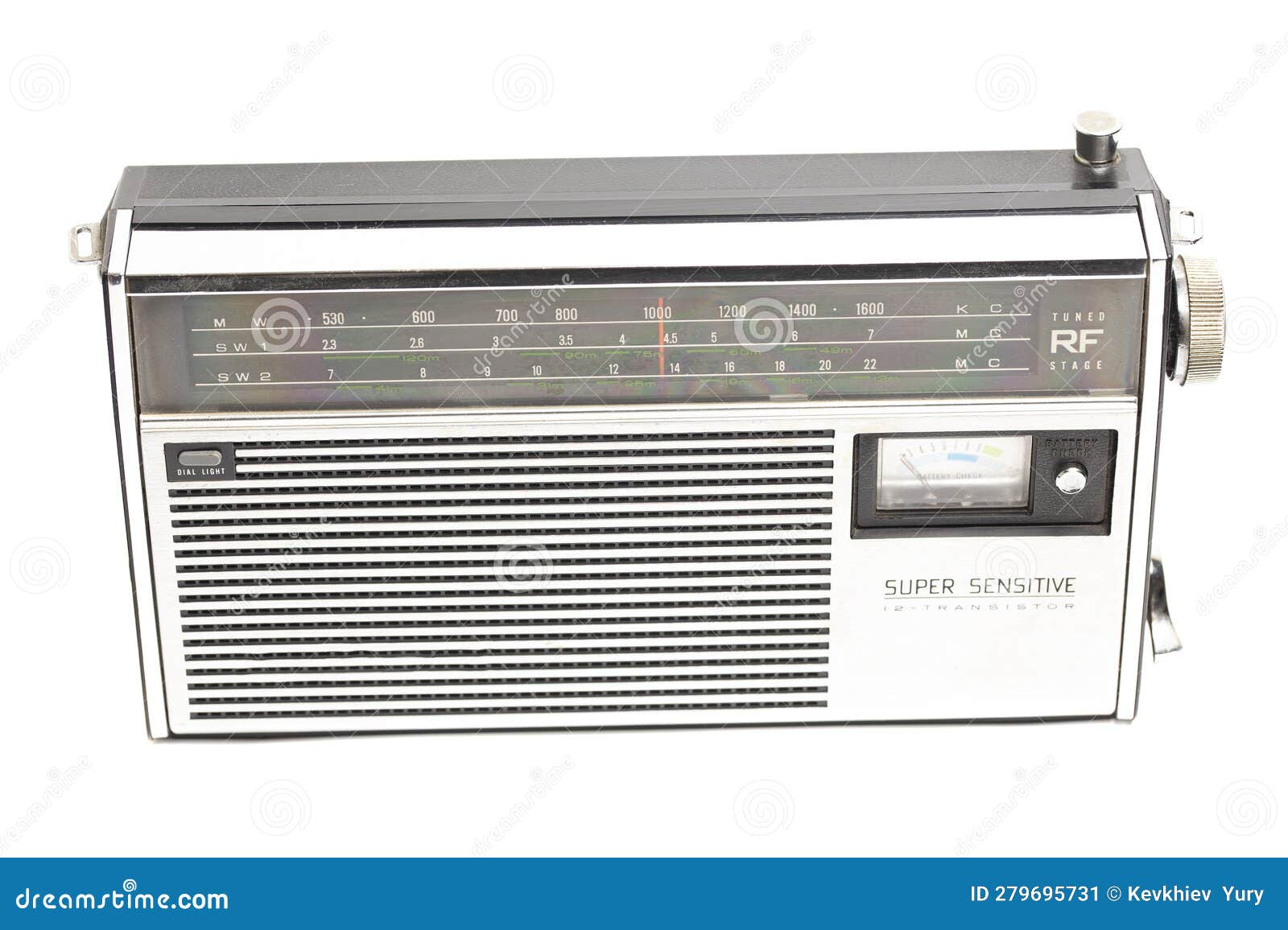 Old Transistor Radio Isolated on White Stock Image - Image of macro ...