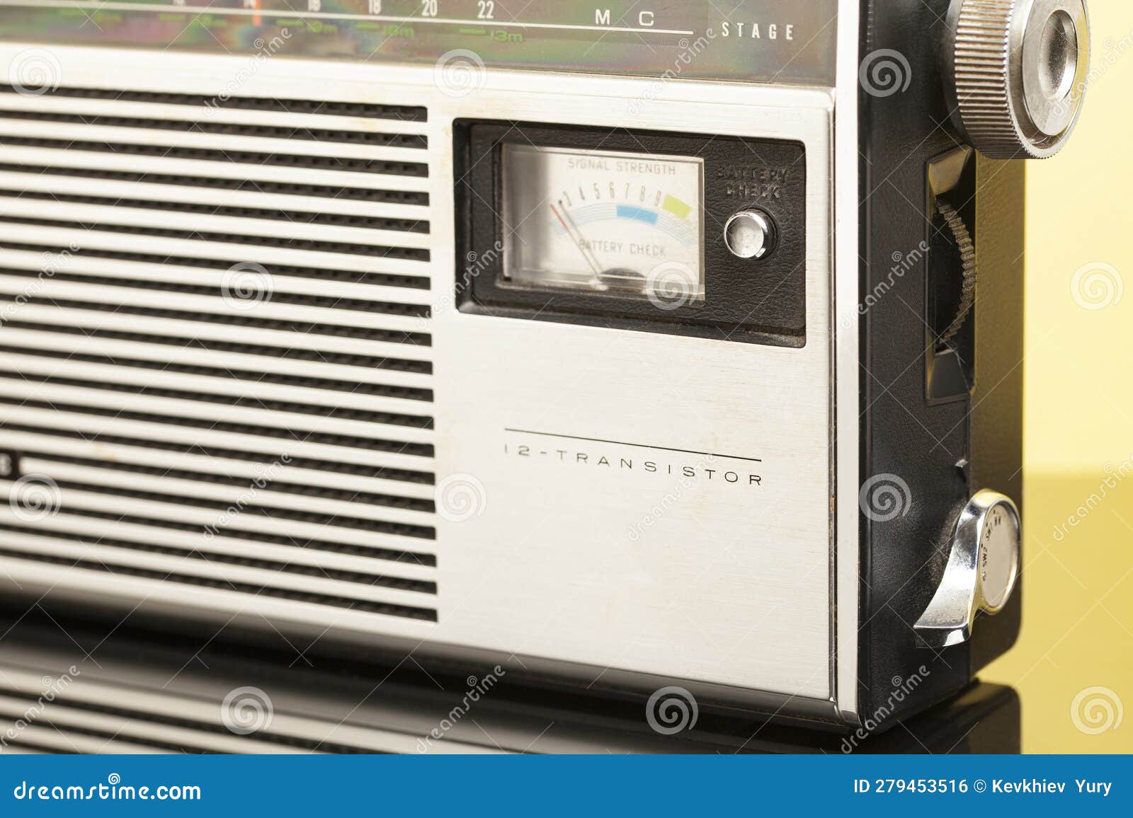 Old Transistor Radio on a Yellow Background Stock Photo - Image of ...