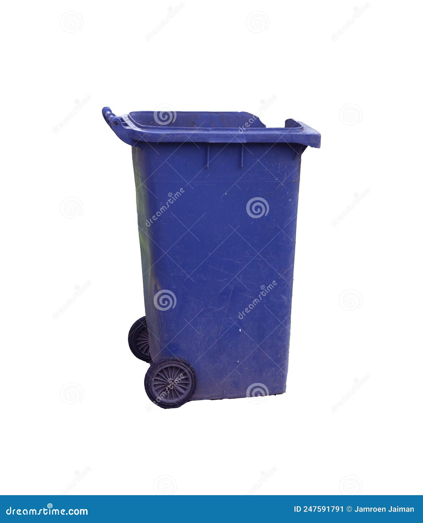 Old Trash Container Isolated on White, Garbage Bin Stock Image - Image ...