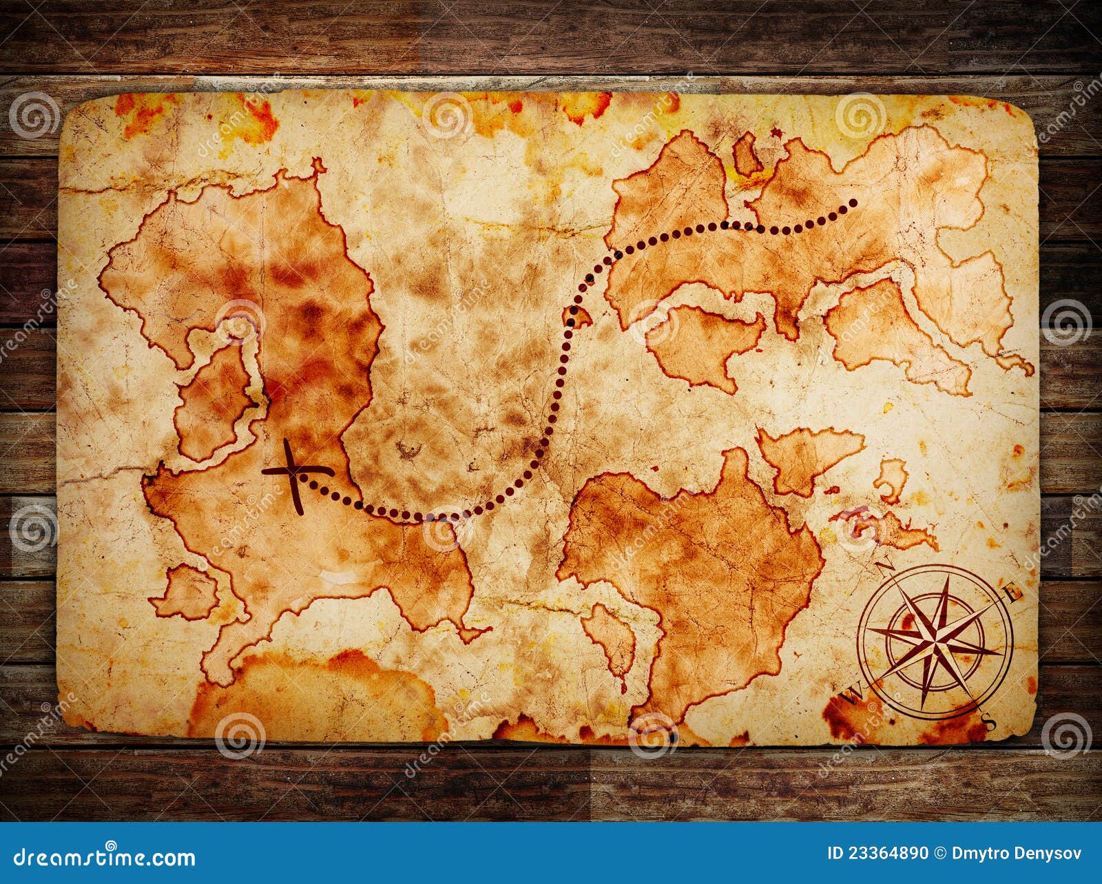 Old treasure map stock photo. Image of windrose, grungy - 23364890