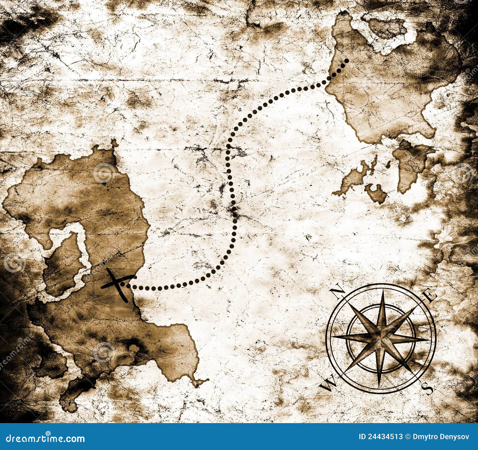 Old treasure map stock image. Image of stained, explore - 24434513