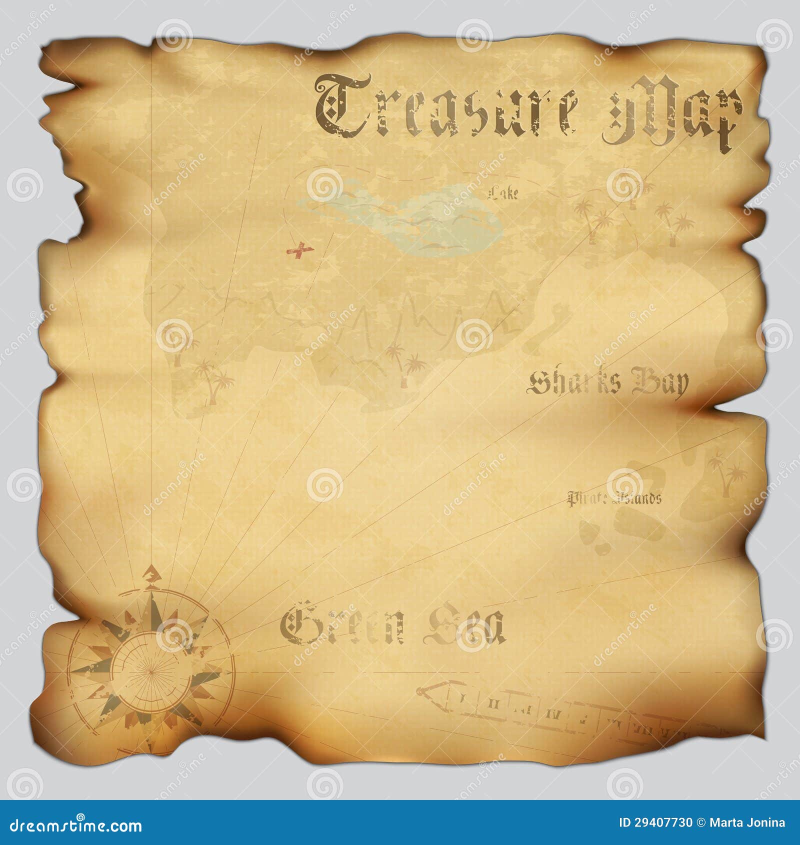 Old treasure map stock vector. Illustration of brown - 29407730
