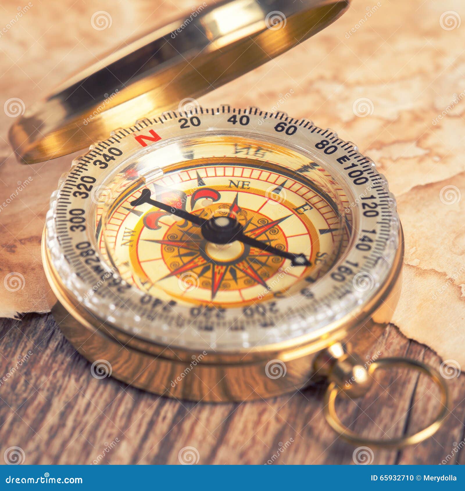 Old Treasure Map with Compass Stock Photo - Image of paper, treasure ...