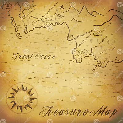 Old treasure map stock illustration. Illustration of drawing - 40751885