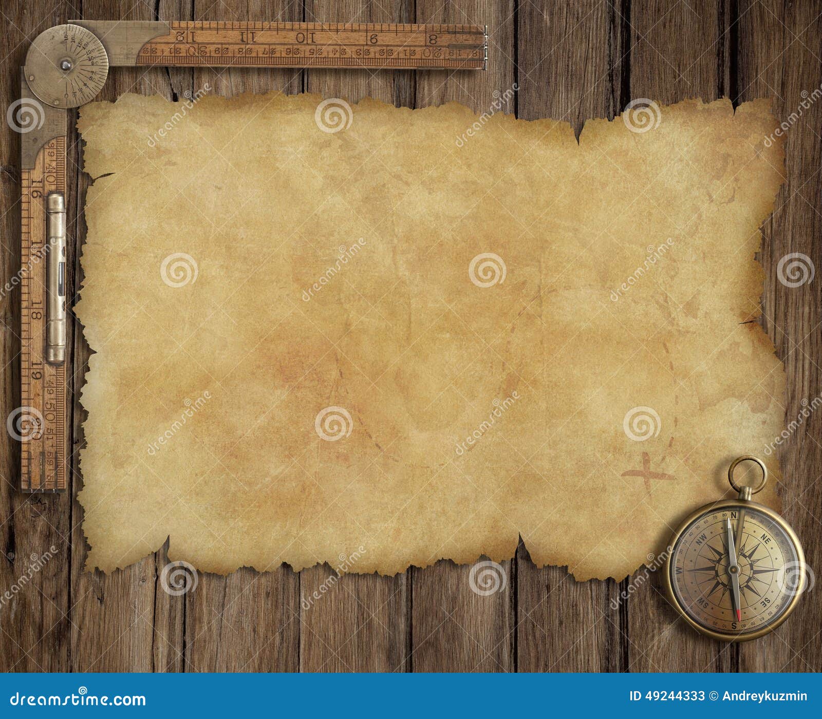 Blank Treasure Map Compass