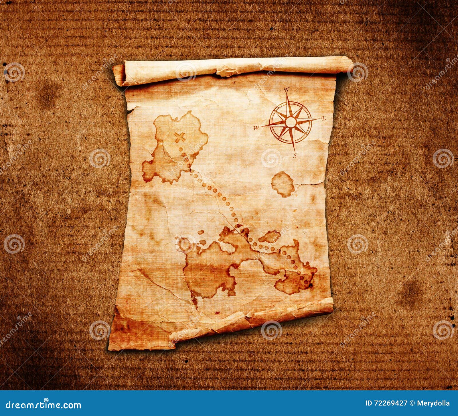 Old treasure map stock image. Image of letter, parchment - 72269427