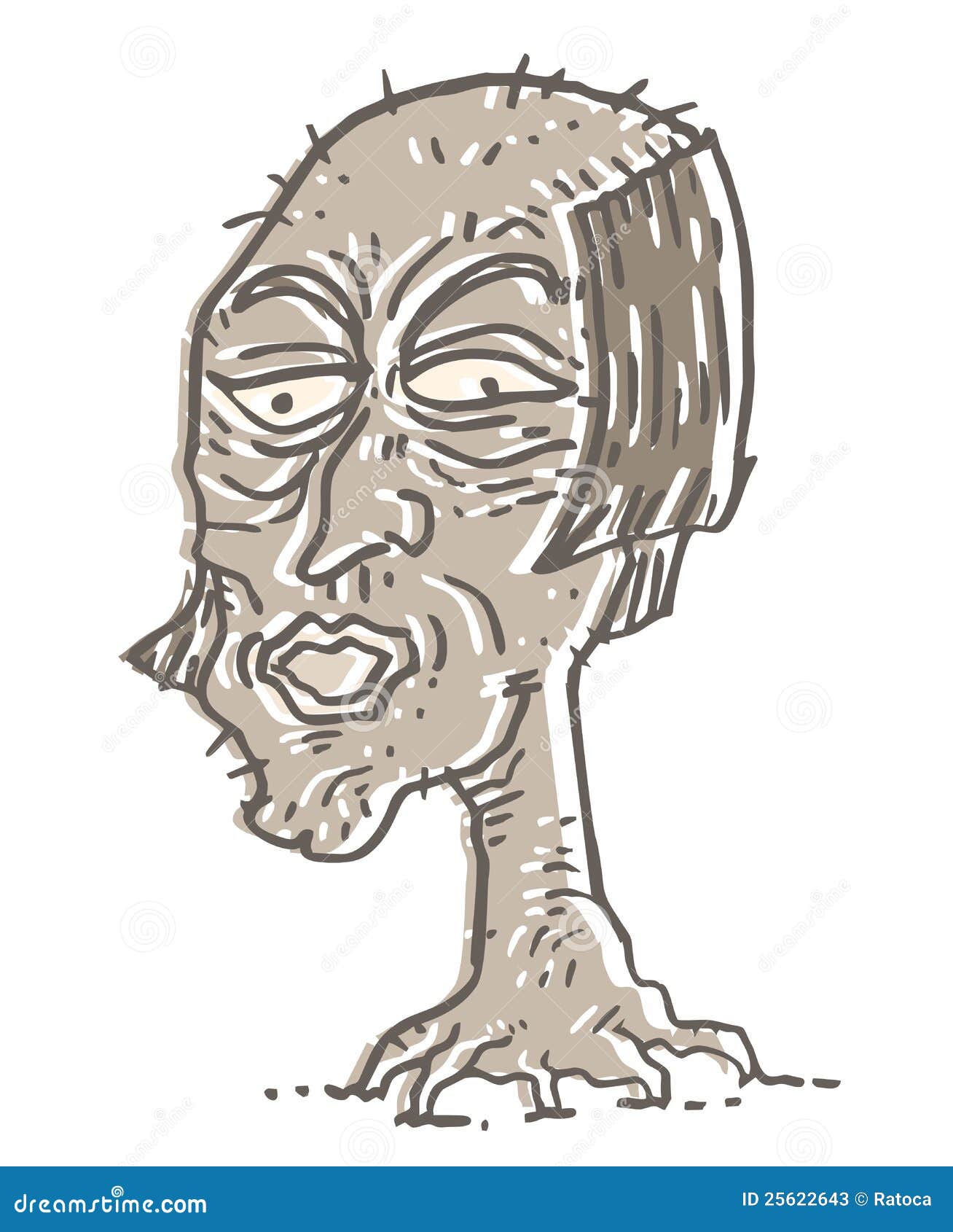 Tree Face Vector Or Color Illustration | CartoonDealer.com #160153566