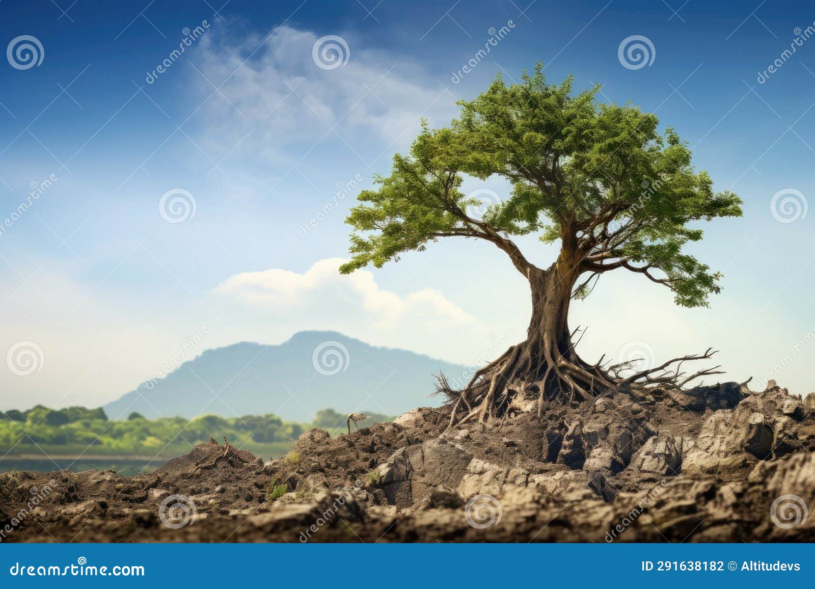 Old Tree Growing beside a Youthful Sapling Stock Photo - Image of ...