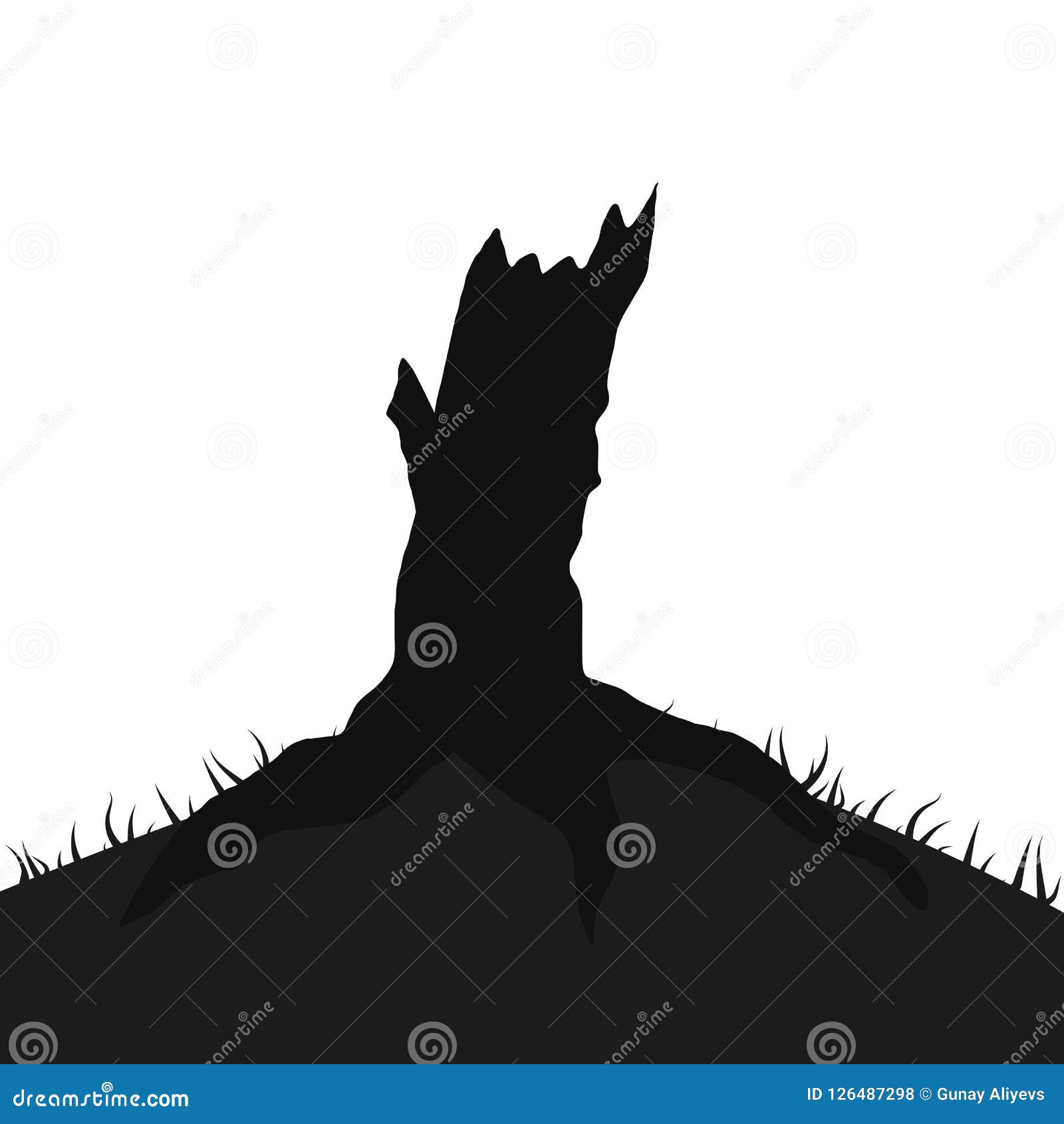 Old Tree Halloween Silhouette Stock Illustration - Illustration of ...