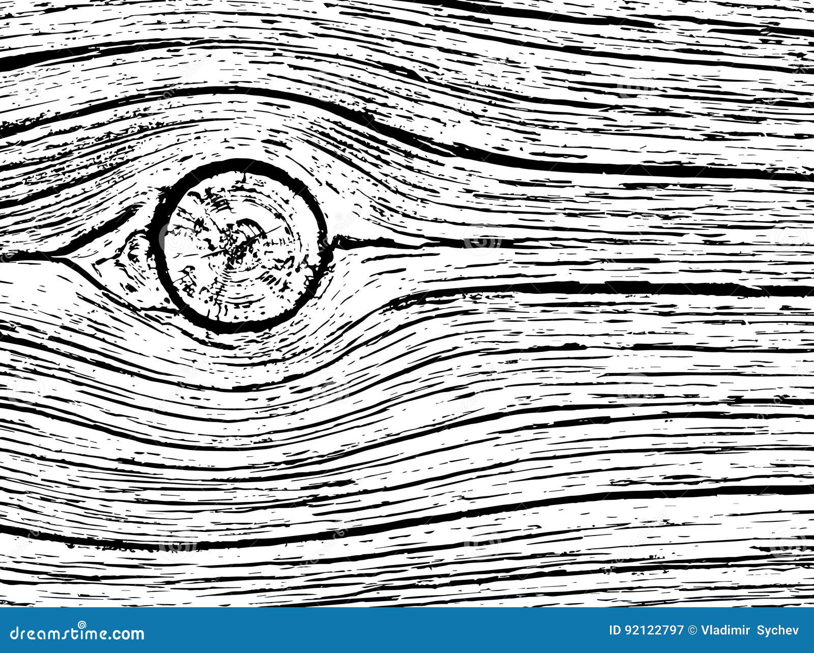 Old tree with a knot stock vector. Illustration of fungus - 92122797