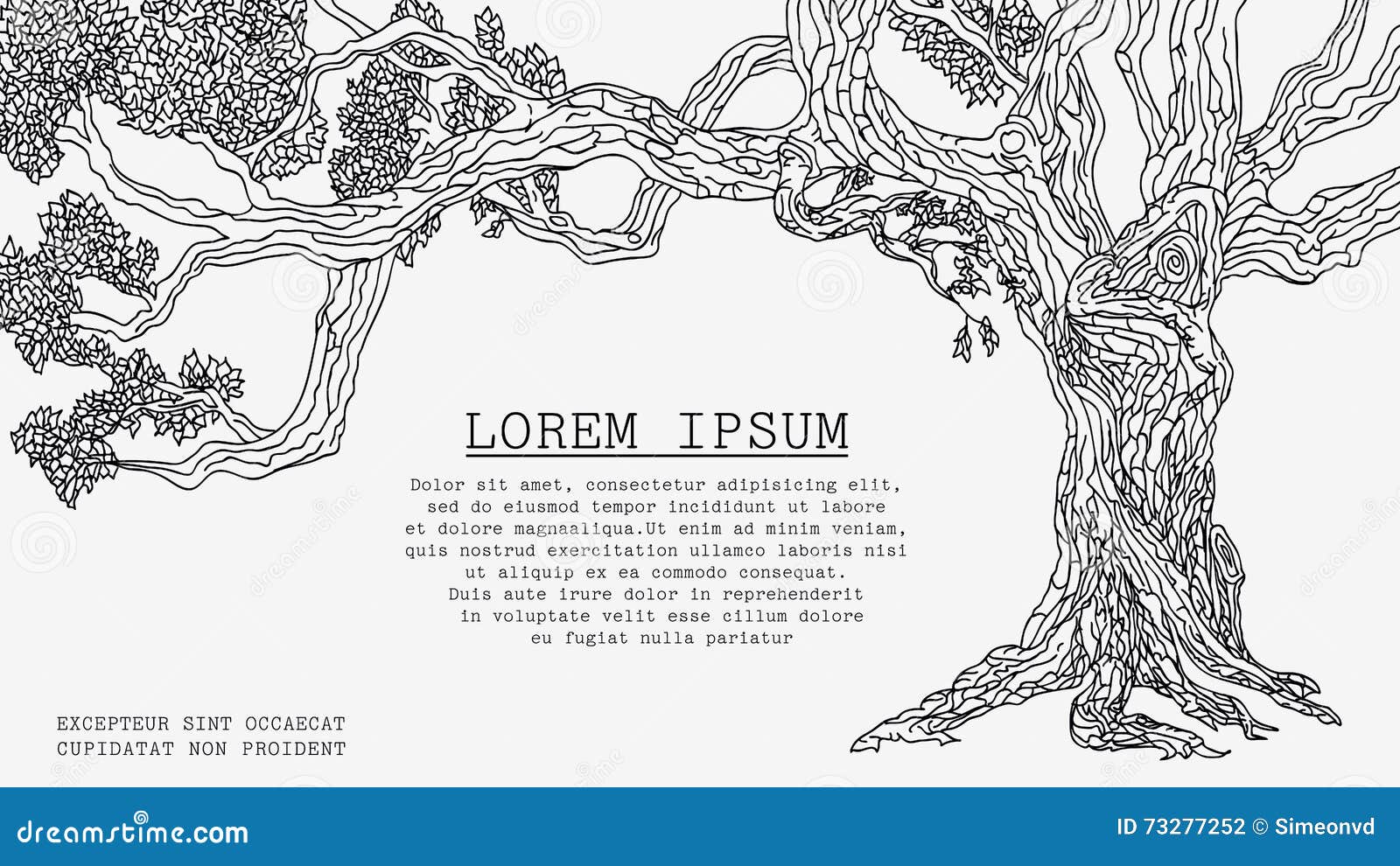 Old Tree Sketch stock vector. Illustration of background - 73277252