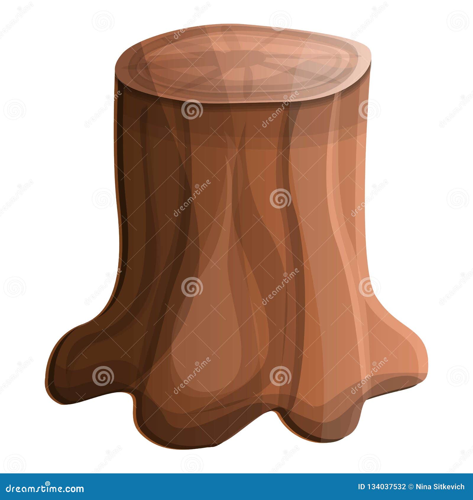 Old Tree Stub Icon, Cartoon Style Stock Vector - Illustration of root ...