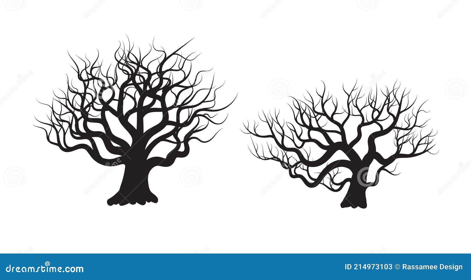 Old Trees Stand Alone Graphic Desgin on White Horror and Scary Stock ...