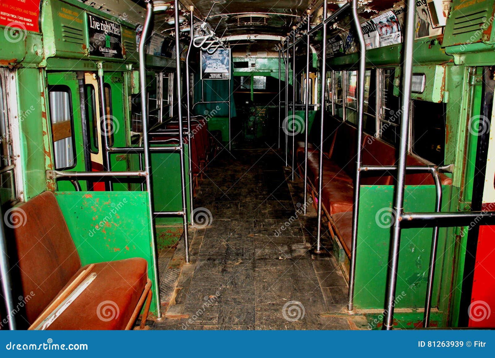 Abandoned Trolley Cars Side On View With Broken Windows Editorial Photo ...