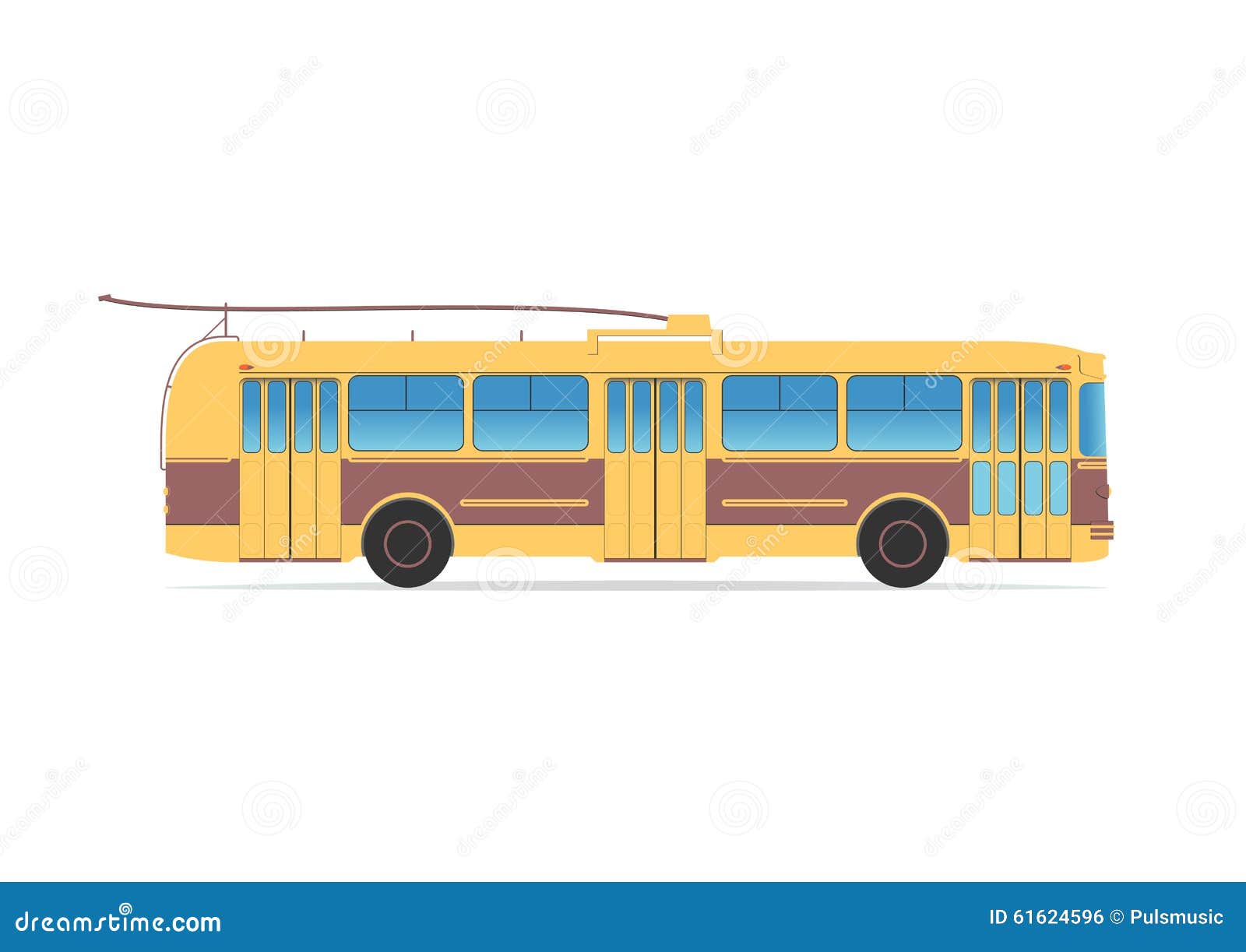 Old Trolleybus On White Vector Illustration | CartoonDealer.com #61624596