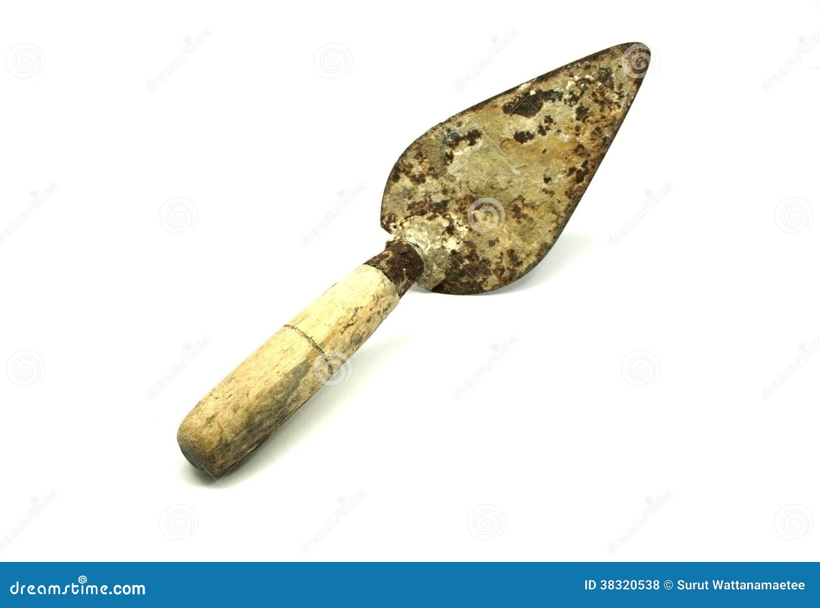 Old trowel isolated stock photo. Image of device, metal - 38320538