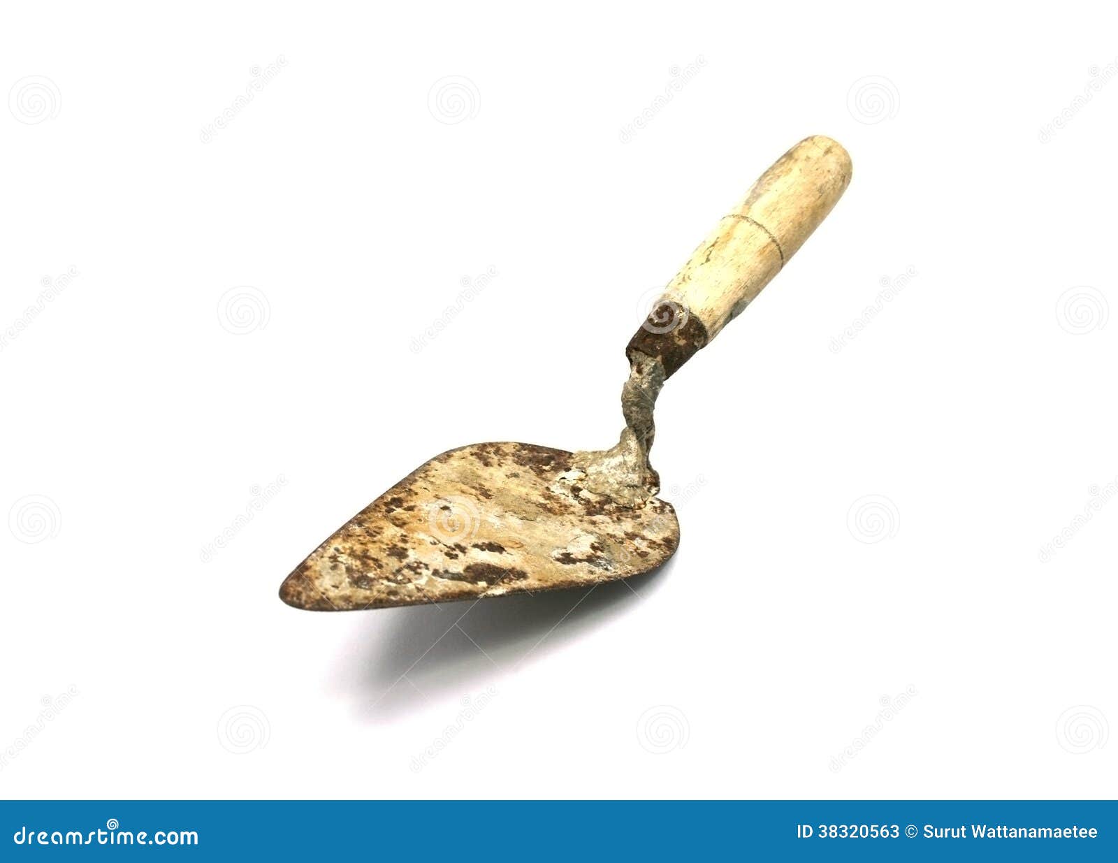 Old trowel isolated stock image. Image of wood, development - 38320563