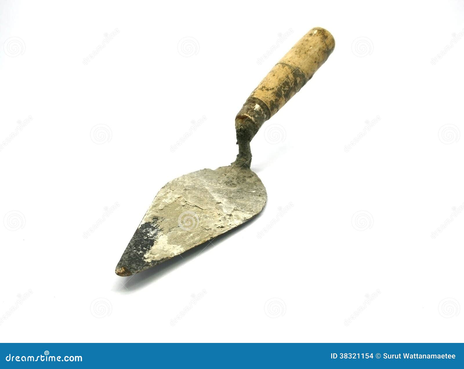 Old trowel isolated stock photo. Image of grip, device - 38321154