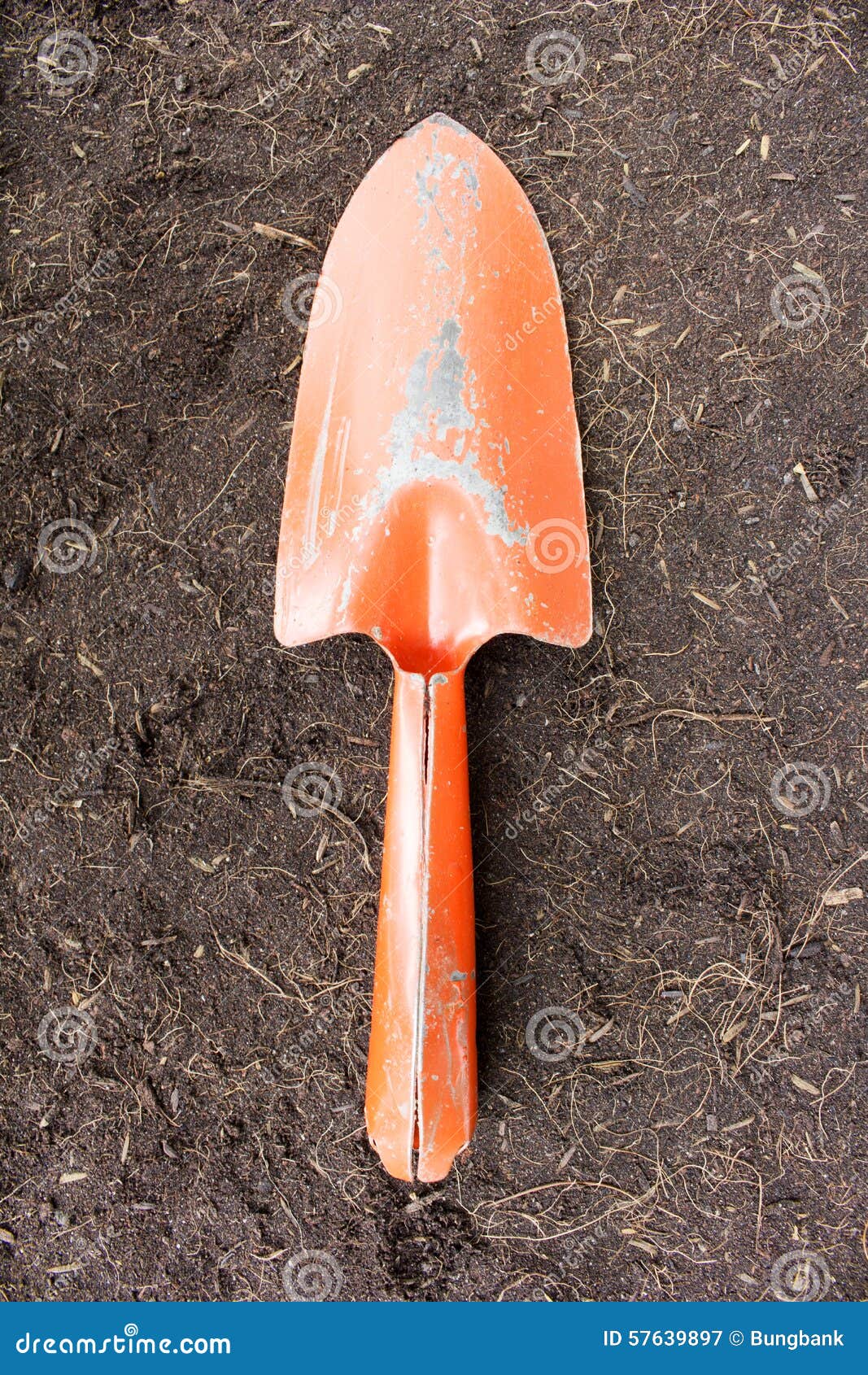 Old trowel on soil stock image. Image of single, tool - 57639897