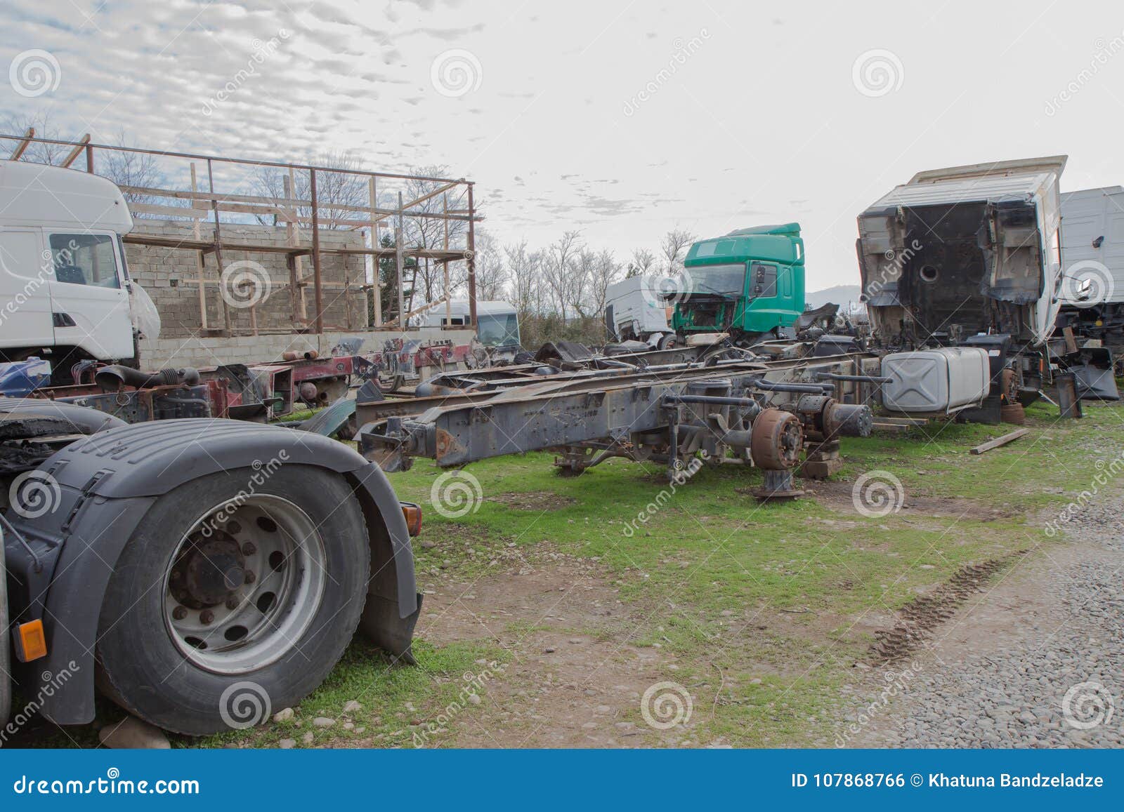 The Old Truck Graveyard. Old and Abandoned Trucks Stock Photo - Image ...