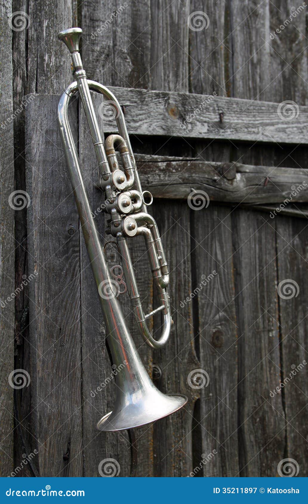 Old trumpet stock image. Image of alarm, mouthpiece, bell - 35211897