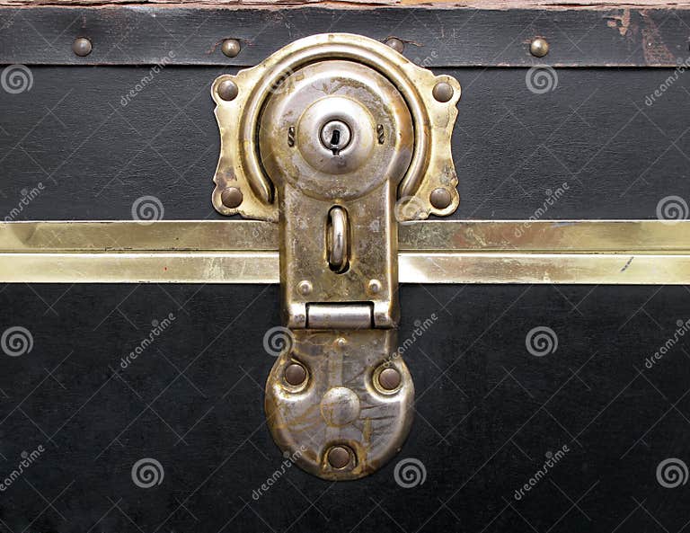 Old trunk stock image. Image of latch, metal, lock, gold - 10128989