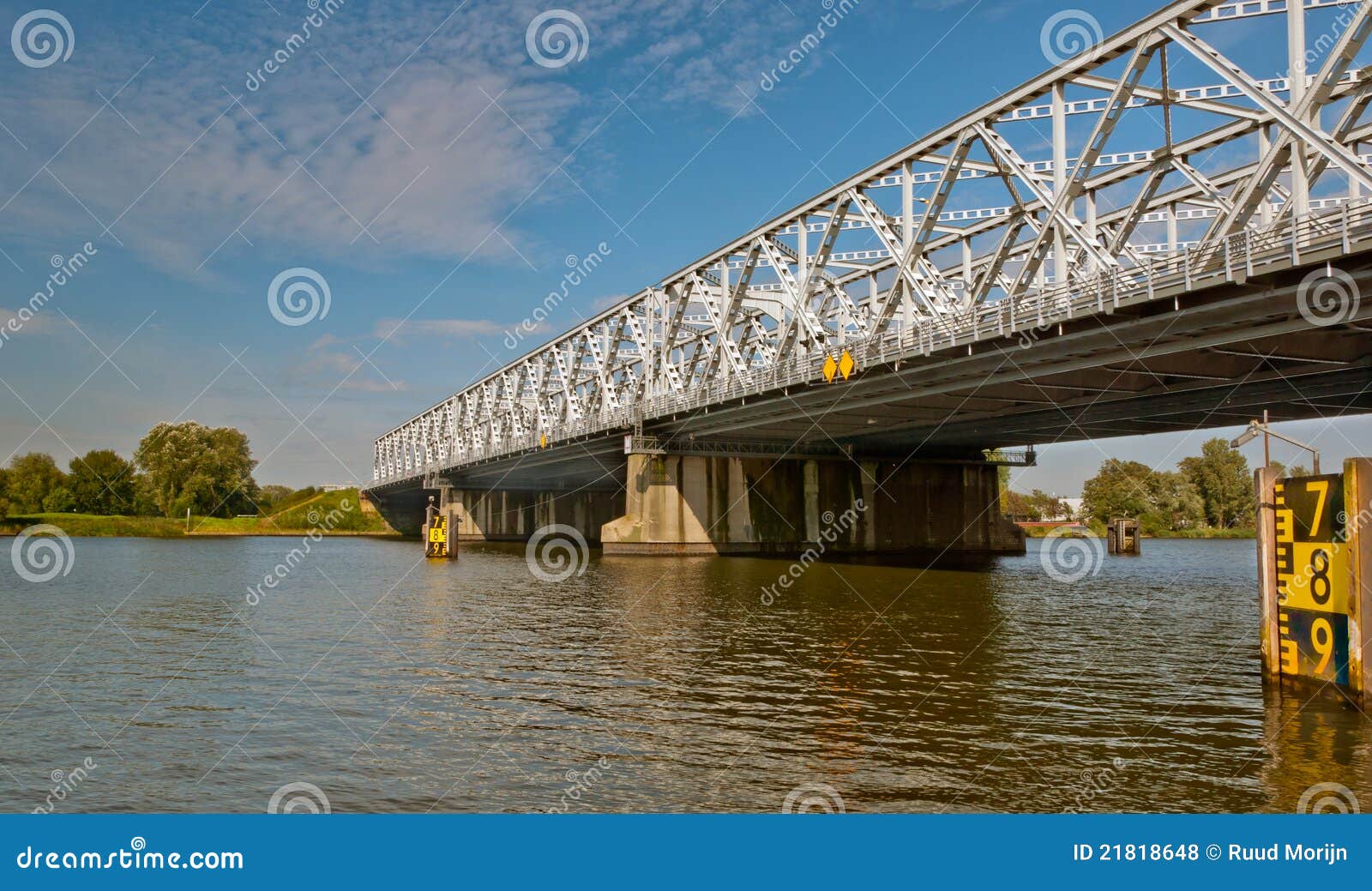 An Old Truss Bridge Over a Dutch River Stock Photo - Image of close ...