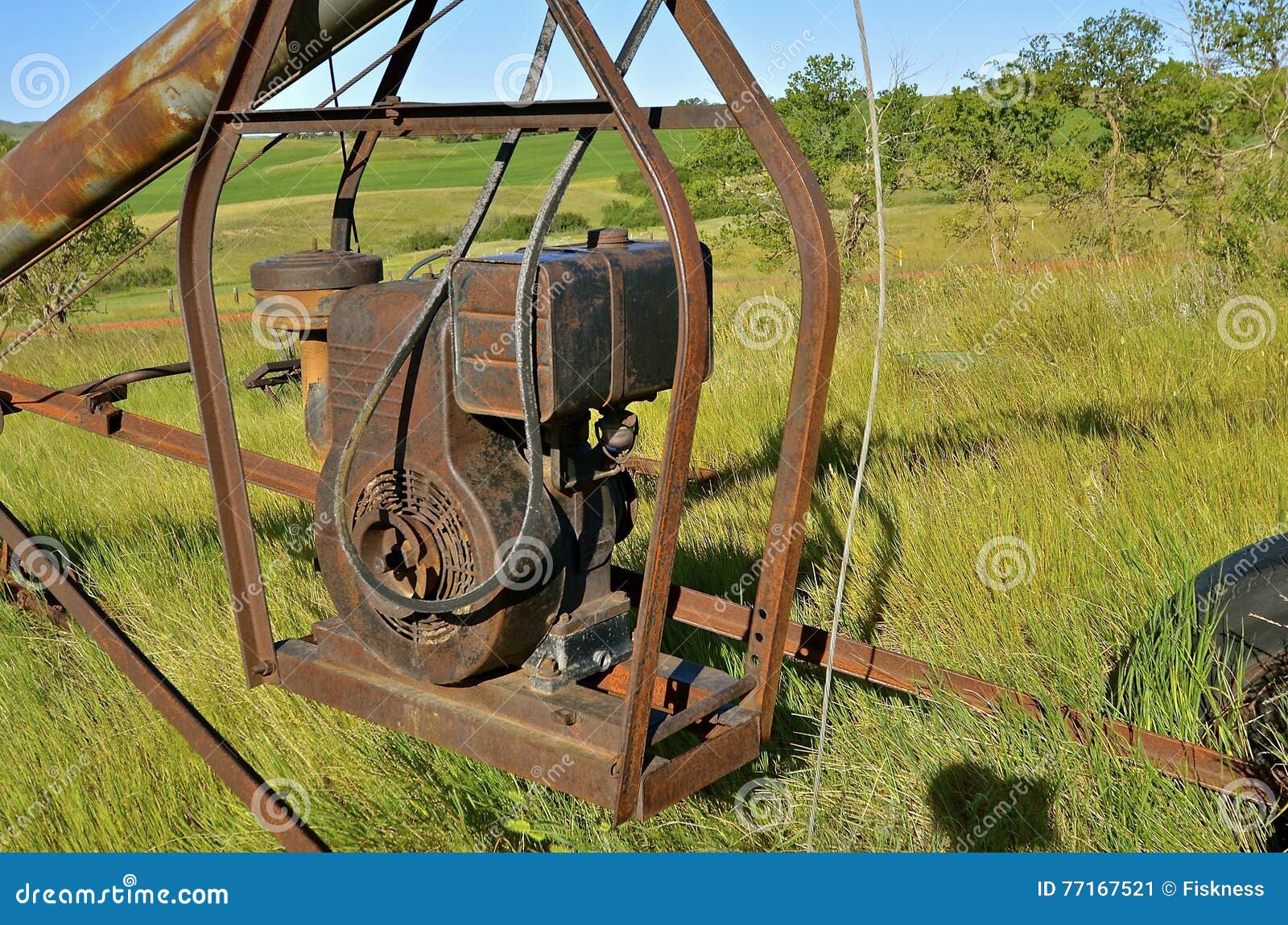 Old Tube Grain Elevator Powered by Gas Engine Stock Image - Image of ...